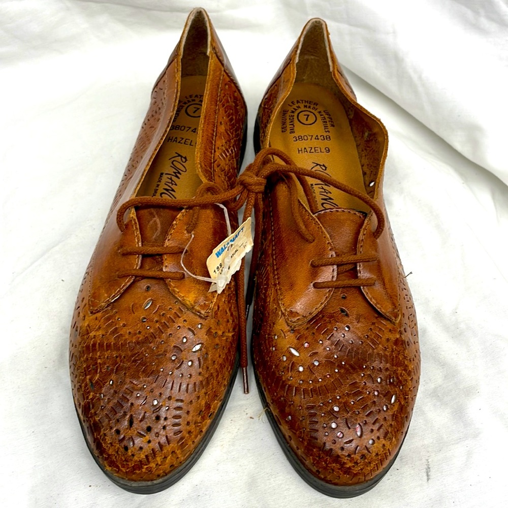 Vintage Romano Made In Brazil Leather Loafers Ladies … - Gem
